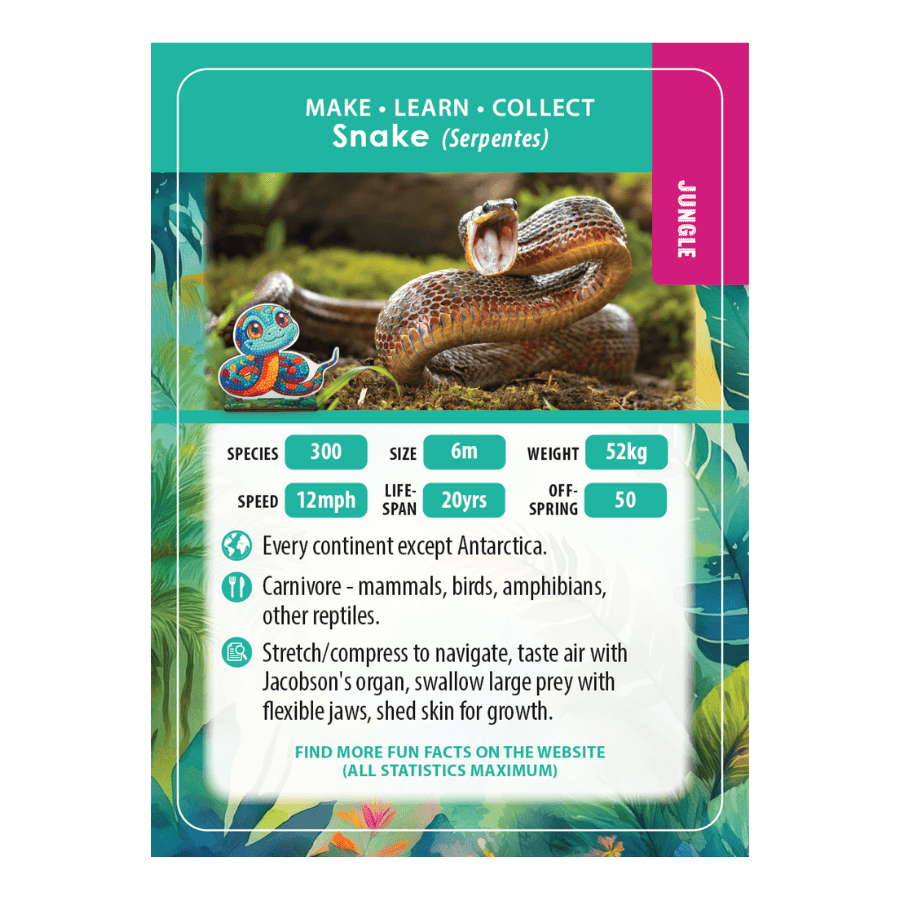 Snake Crystal Art Wildlife Buddies – Craft Buddy