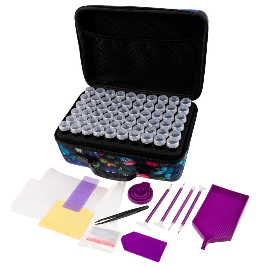 Butterflies Crystal Art Storage Case - 120 Bottles – Craft Buddy