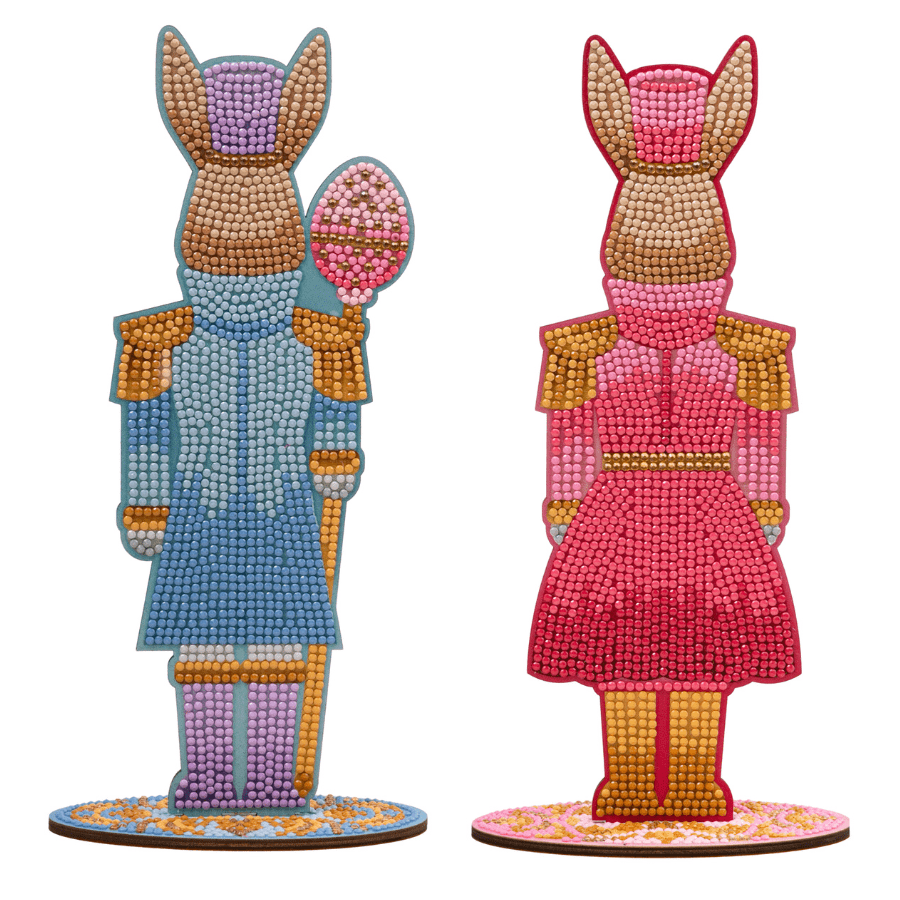 Easter Rabbit Nutcrackers Crystal Art Wooden Decorations – Craft Buddy