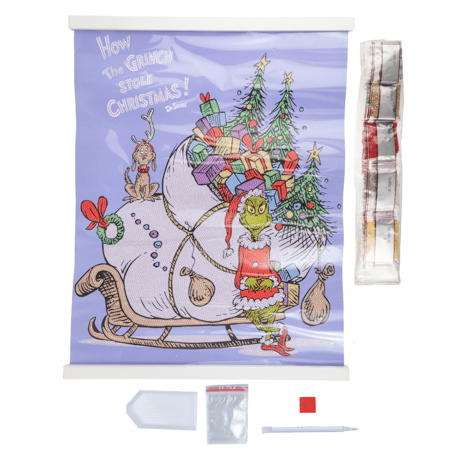 How The Grinch Stole Christmas Crystal Art Scroll Kit 40x50cm – Craft Buddy