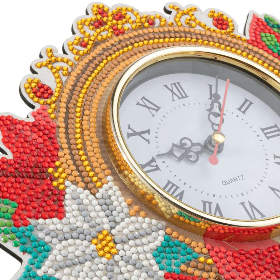 Shining Poinsettia Crystal Art Clock Kit – Craft Buddy