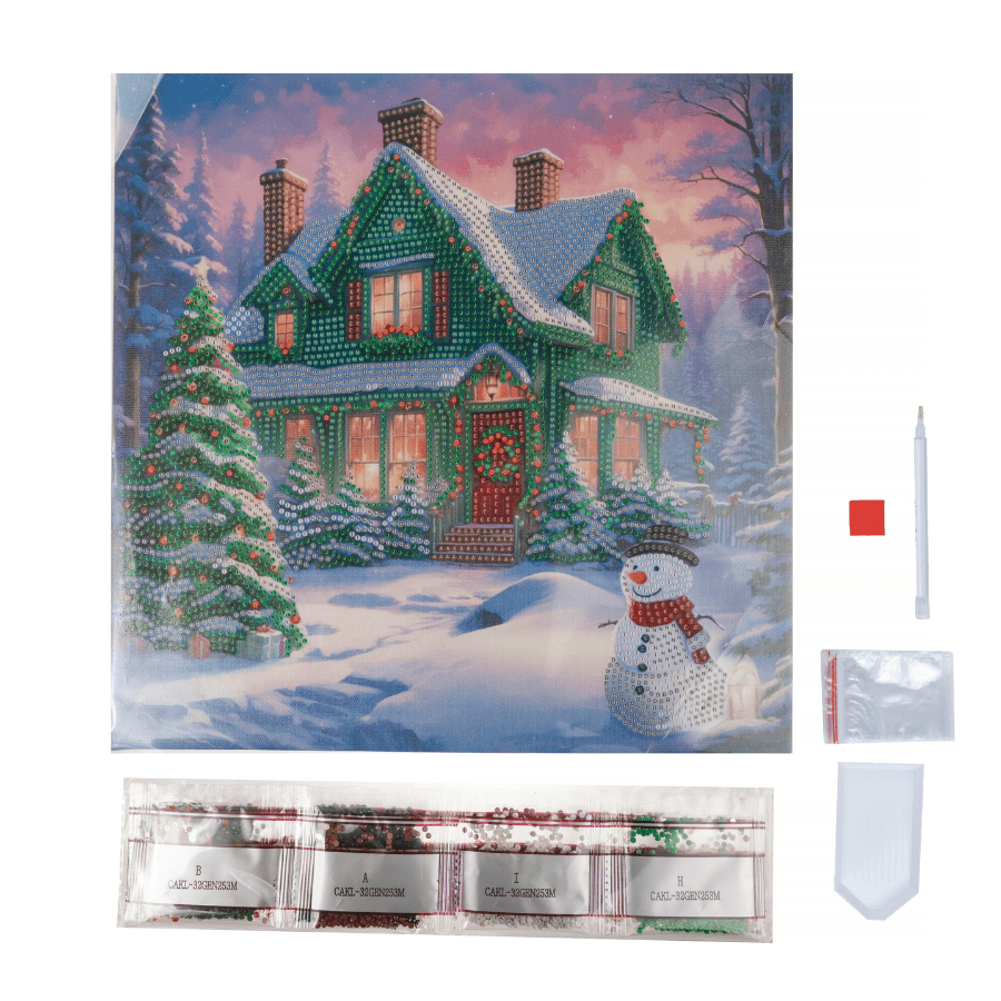 Snowy Paradise Crystal Art Canvas Kit 30x30cm – Craft Buddy