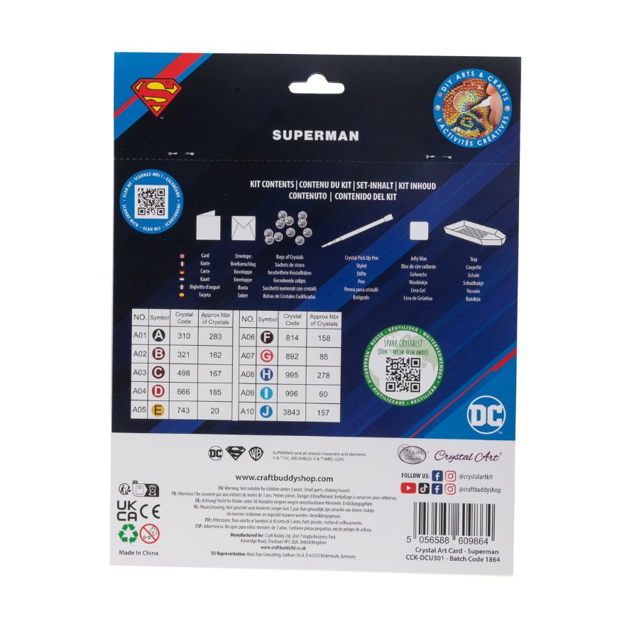 "Superman" DC Comics Crystal Art Card – Craft Buddy