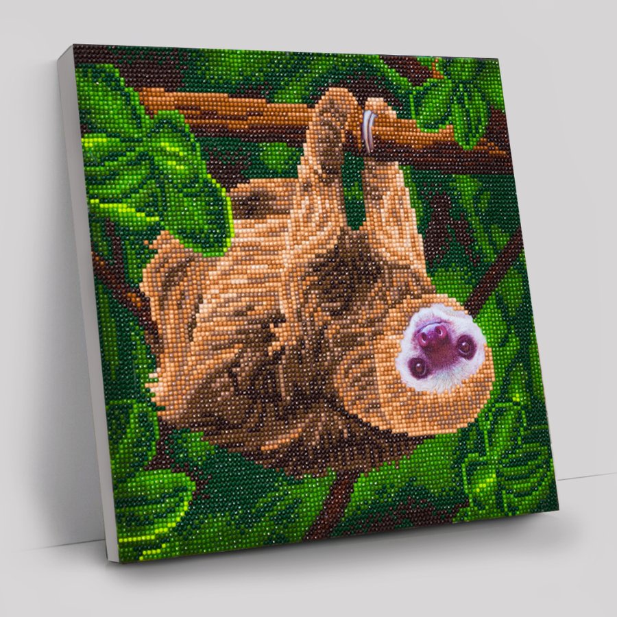 "Two Toed Sloth" Crystal Art Kit - 30x30cm – Craft Buddy