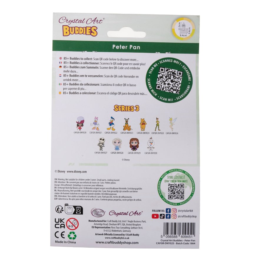"Peter Pan" Crystal Art Buddies Disney Series 3 – Craft Buddy