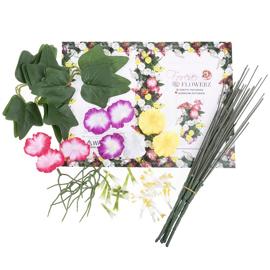 "Pretty Petunias" Forever Flowerz with stems and leaves – Craft Buddy